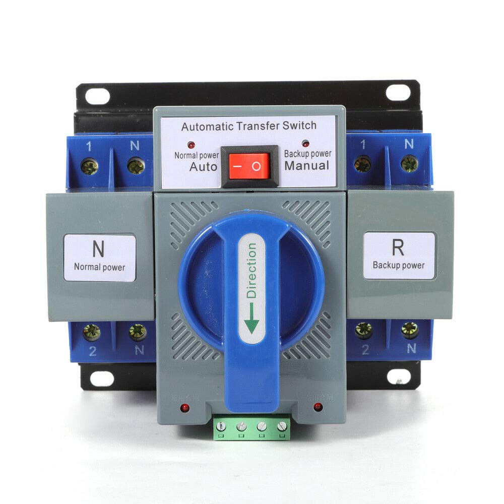 110V 2P 63A Dual Power Automatic Transfer Switch Dual Power Generator Changeover Switch 50HZ/60HZ with Electronic Instruction Manual