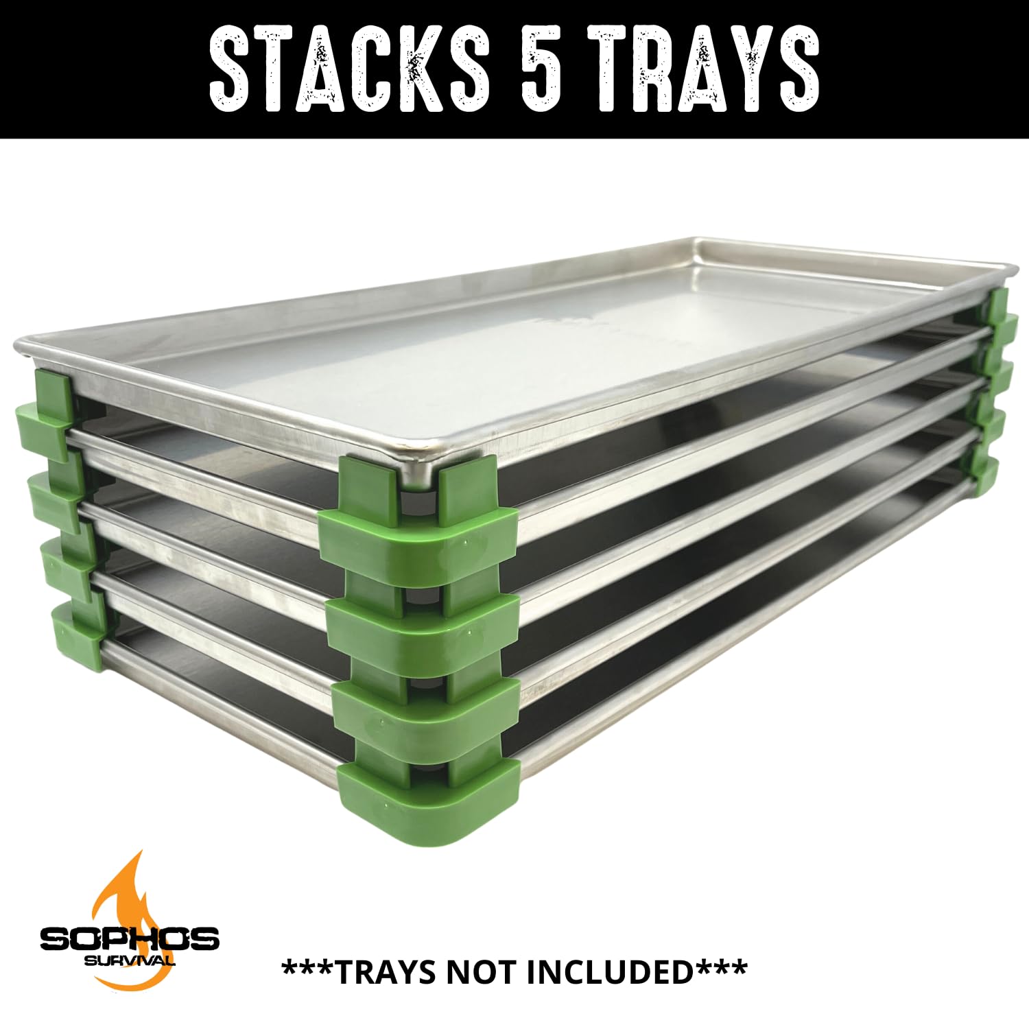 16 Pc Original Tray Stackers for Harvest Right Freeze Dryer Trays β Stacks 5 Trays β Green - Freeze Dryer Machine Accessories β Freeze Dried Food Storage - Made in USA