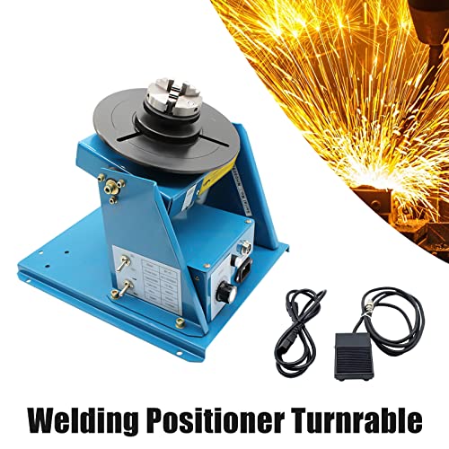 110V 50Hz Rotary Welding Positioner Turntable Table, 10Kg Horizontal Loading Capacity Welder Positioning Turntable, 0-90° Table Turning Angle Welding Positioner Turntable Machine