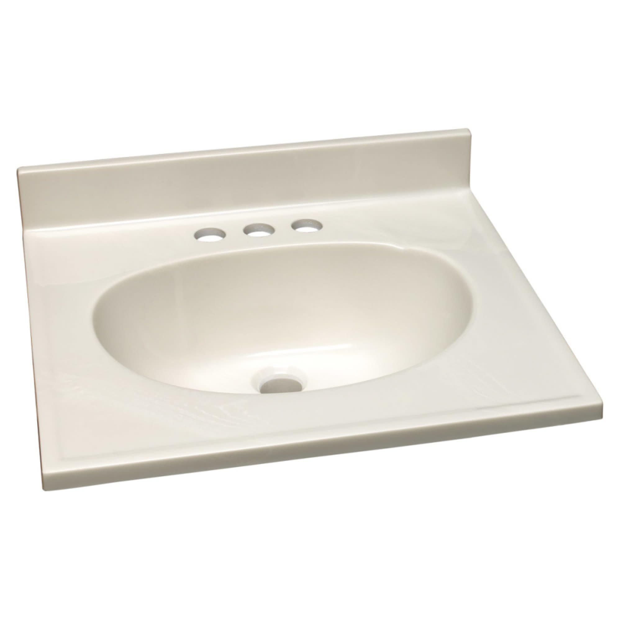 19 Inch Cultured Marble Vanity Top with Backsplash, Improved Package, Ivory – Design House, 586263