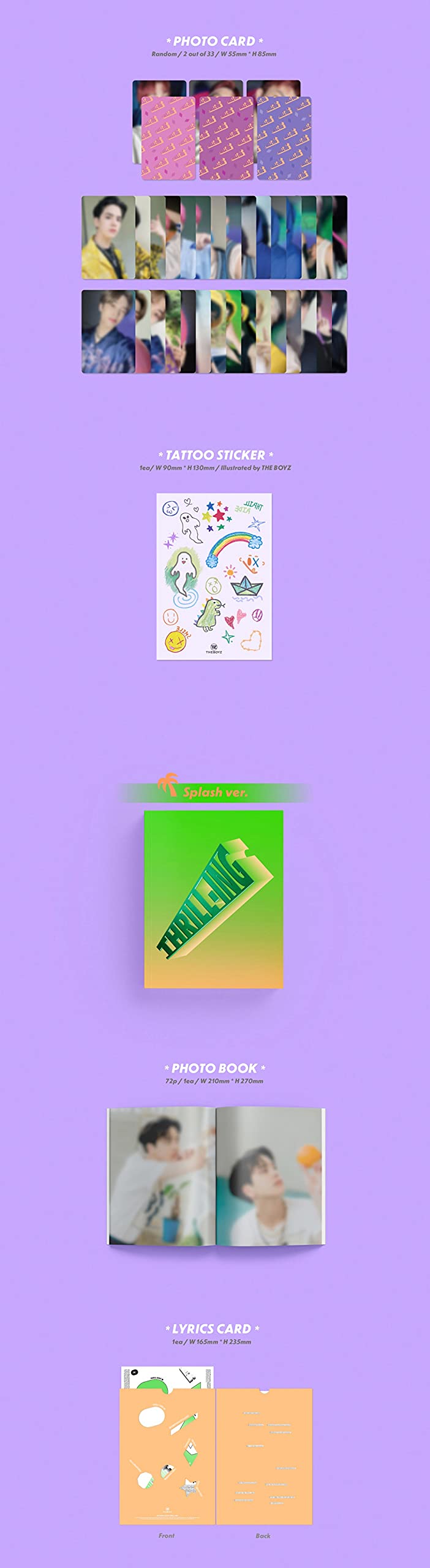 Cre.ker Entertainment THE BOYZ - THRILL-ING (6th Mini Album) Album+Extra Photocards Set (KICK ver.), 122513