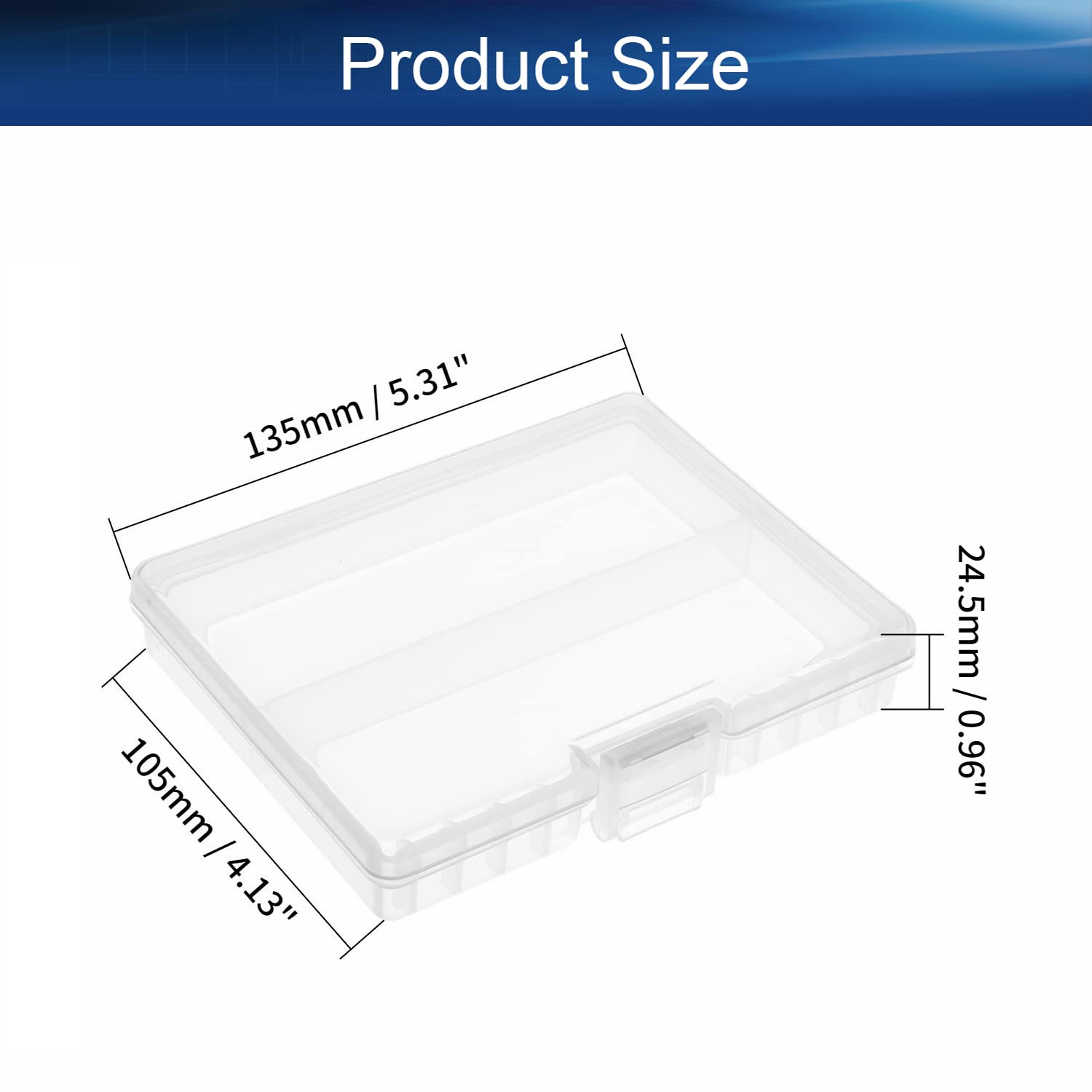 Heyiarbeit Battery Storage Case Holder Box for 48 AAA Batteries, Clear Color (1 Pack)