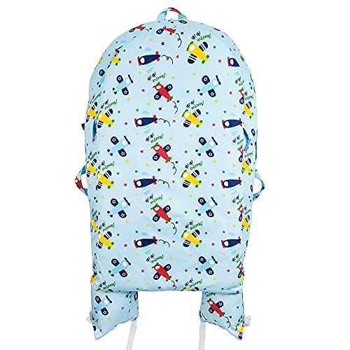 Newborn Lounger Cover for Dock A Tot Covers Only Deluxe Plus Baby Nest Sleep Pod Change Extra Cover 100% Cotton Co Sleeping Replacement Boys (Fits Dockatot Deluxe+) (Blue, Airplane)