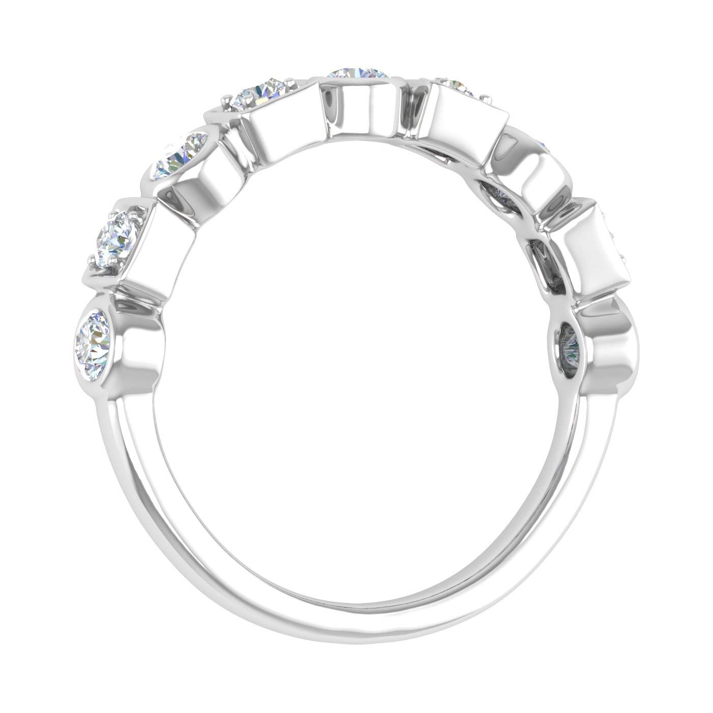 1/2 Carat Diamond Wedding Ring in 14K White Gold (Ring Size 10)