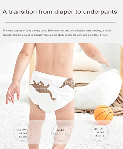 Pack-3 Toddler Boys Potty Training Underwear Little Kids Training Pants, 4T Green Dino