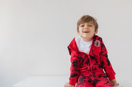 Marvel Spider-Man Infant Baby Boys French Terry Zip Up Hoodie Graphic T-Shirt Pants Tie Dye Spiderman Red 24 Months