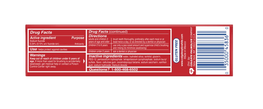 COLGATE OPTIC WHITE STAIN FIGHTER CLEAN MINT