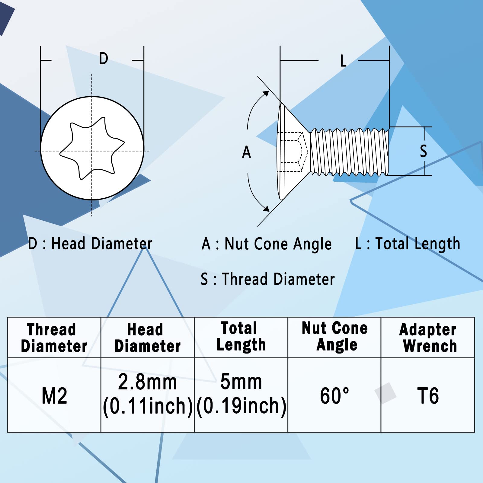 10pcs M2x5mm High Strength Grade 12.9 Torx Screw for Replaces Carbide Inserts CNC Lathe Tool with 1pcs T6 Torx Screwdriver Flag Handle Star Driver Key Wrench Spanner Maintenancetools