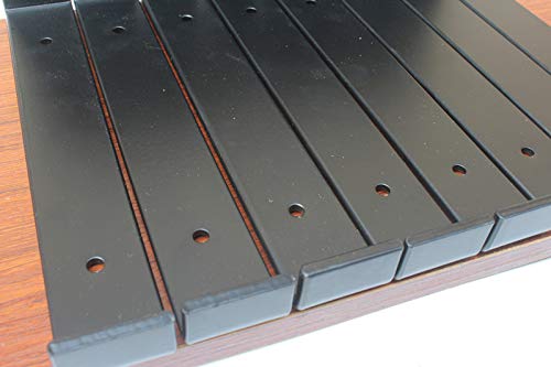 8 Pack - 9.25"L x 6"H x 1.5"W J Lip Shelf Bracket Rustic Industrial Farmhouse Iron Metal Wall Floating Shelf Bracket Metal Shelf Bracket, Industrial Shelf Bracket, Shelf Supports with Screws