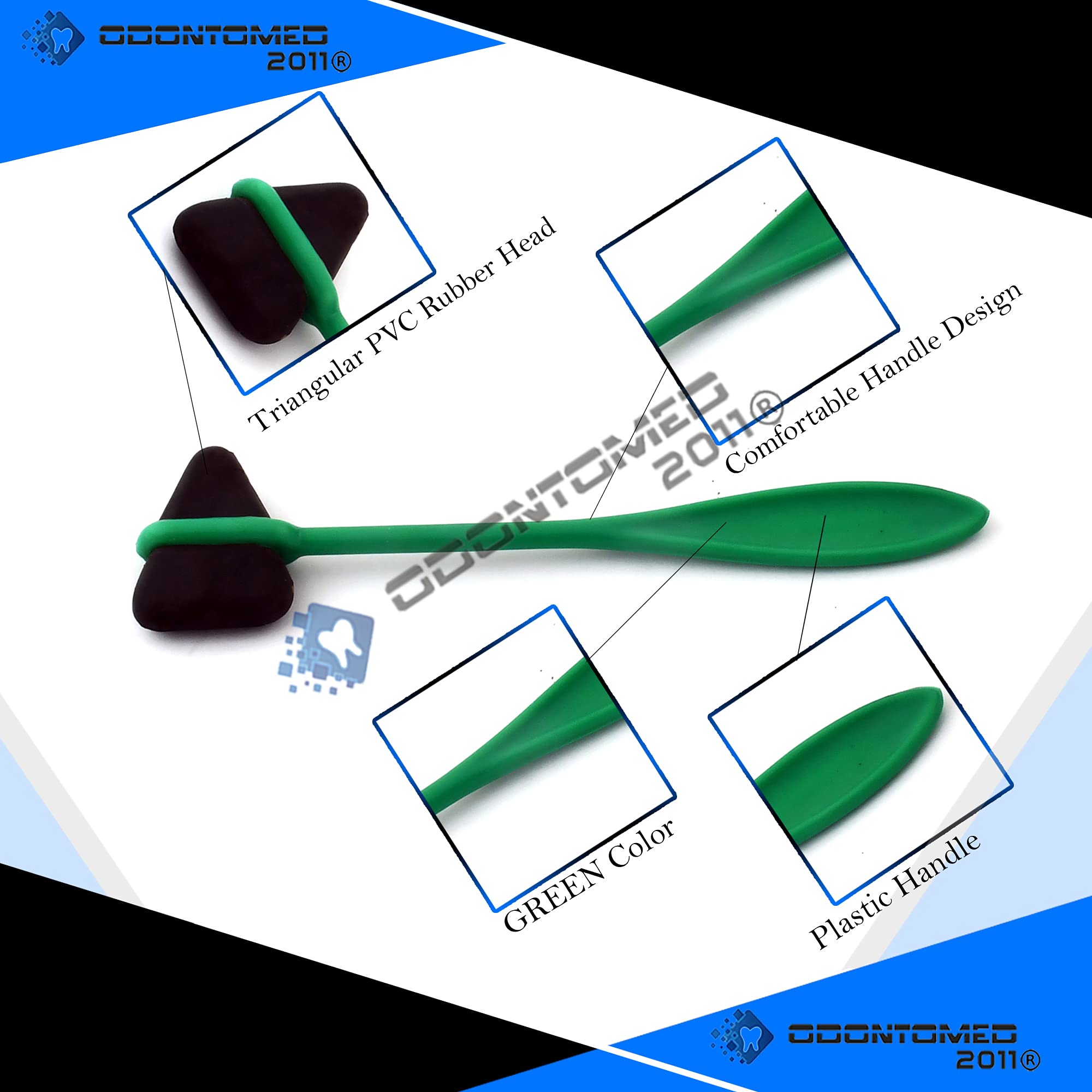OdontoMed2011 Taylor Percussion Hammer with Black Head, Green Plastic Handle
