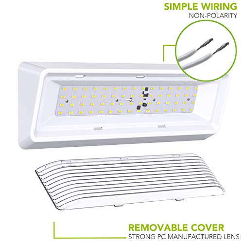 Leisure LED RV Exterior Porch Utility Light XL 12v 650 Lumen Lighting Fixture. Replacement Lighting for RVs, Trailers, Campers, 5th Wheels White Base Clear Lens (White, 1-Pack)