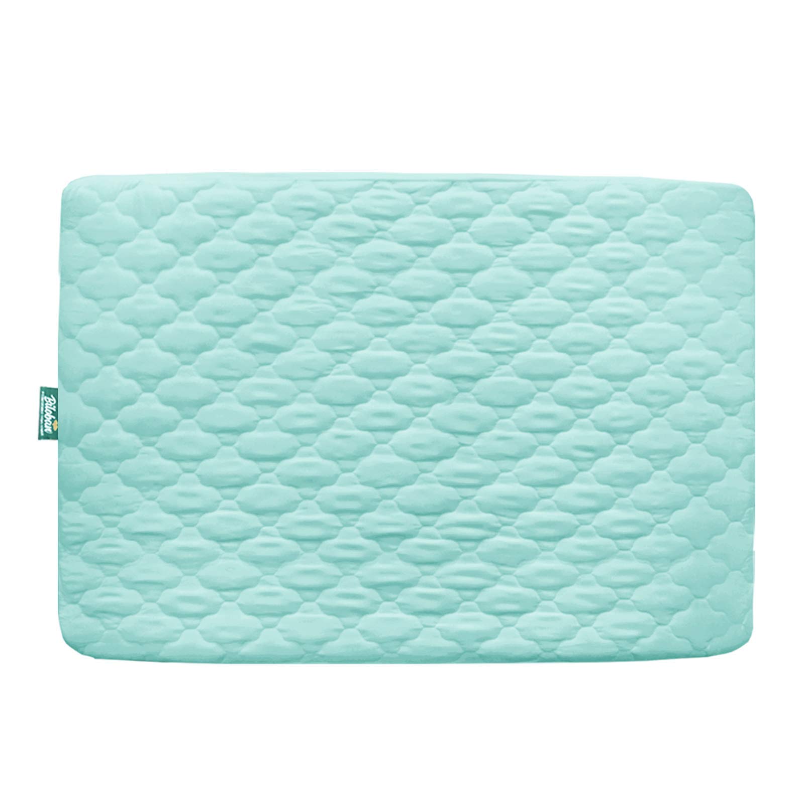 Pack n Play Sheet Quilted Waterproof Protector, 2 Pack Premium Fitted Pack n Play Pad Cover 39" X 27" fits for Baby Foldable and Playard Mattress, Portable Mini Crib, Gray&Aqua