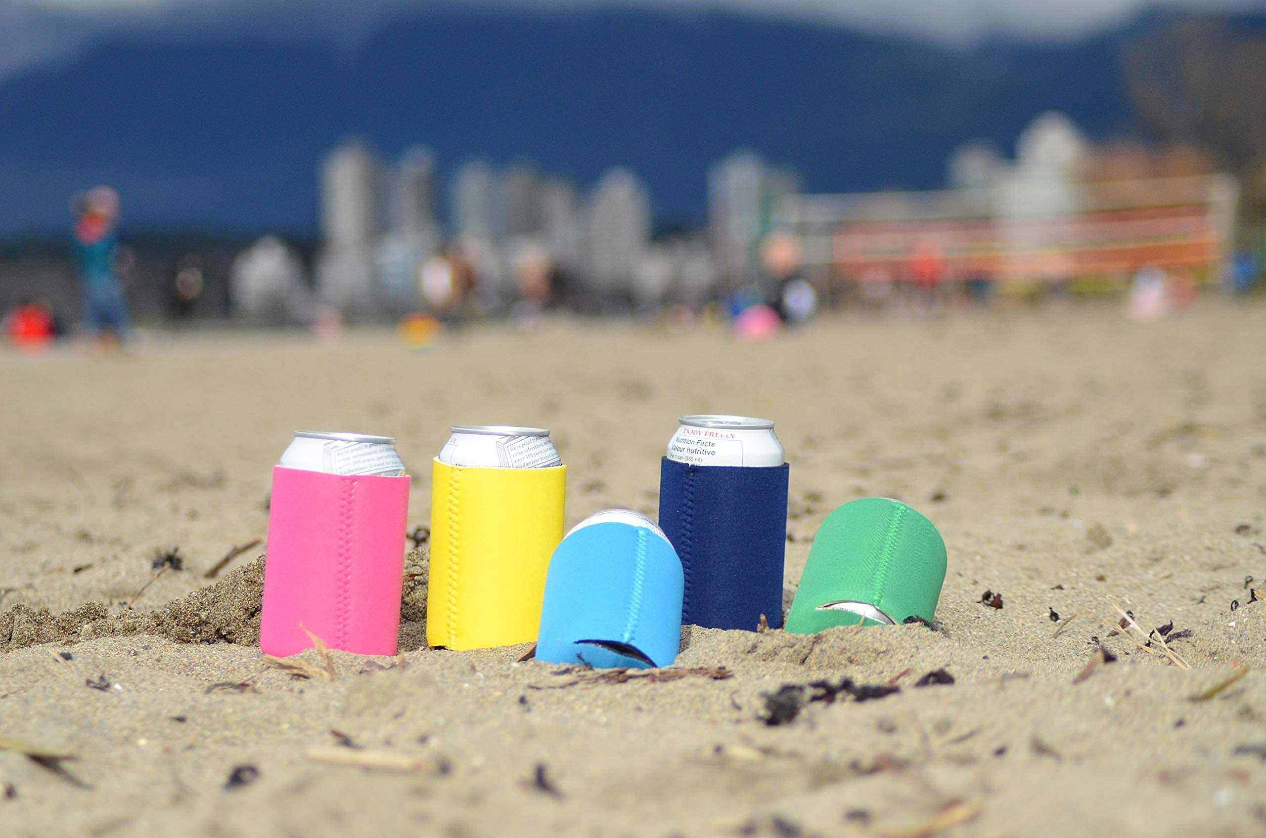12 Pack Neoprene Can Cooler Sleeves for Standard Size Soda and Beer Cans - Perfect for HTV, Sublimation - Blank Can Coolies β Anti-Slip & Easily identify your Can β Fits 12oz & 16oz Cans - Multi-color