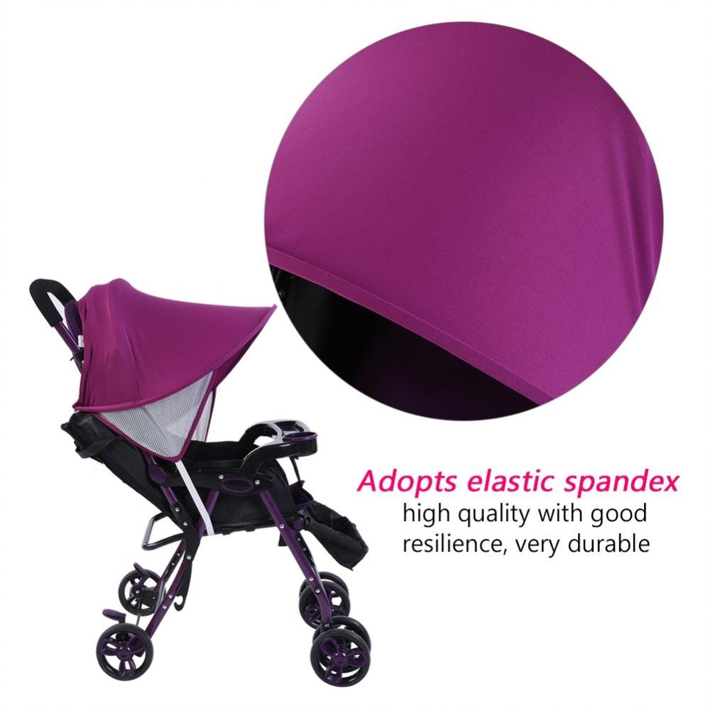 Baby Infant Stroller Sun Shade Canopy UV Protection Rays Easy Installing Sunshade Cover Awning Pushchair Universal Sunblock Strollers for Baby Prams and Buggies, Purple(Only Includes Awning)