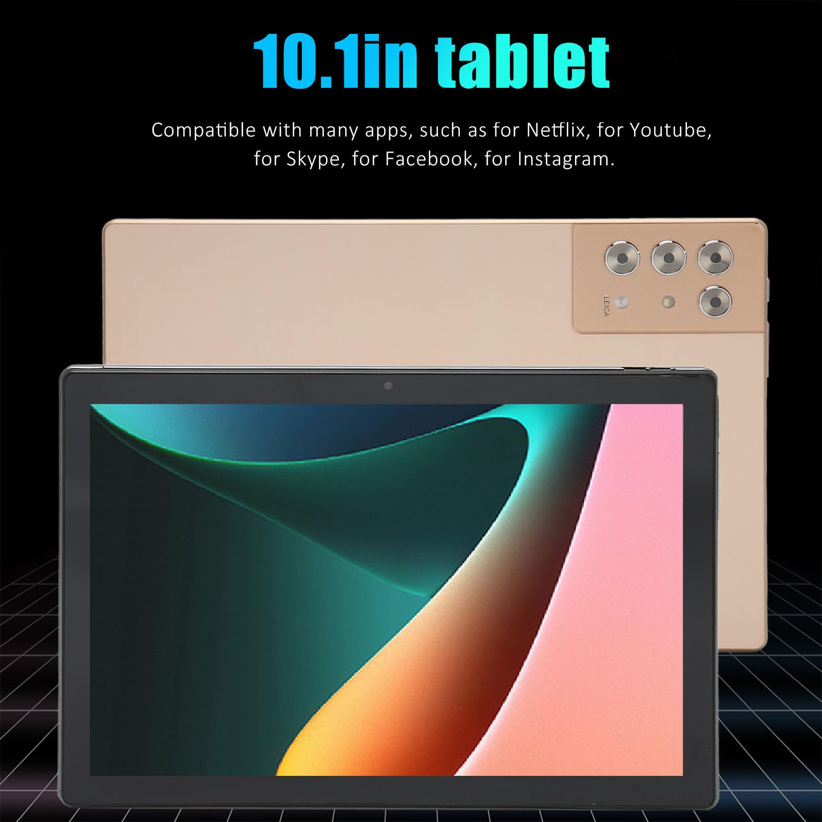 10.1 inch Tablet for Android 12, 4G LTE 2.4G 5G WiFi 2 in 1 Tablet with Keyboard and Mouse, 8GB 256GB, 8 Core HD Touch Screen, 7000mAh (US Plug)