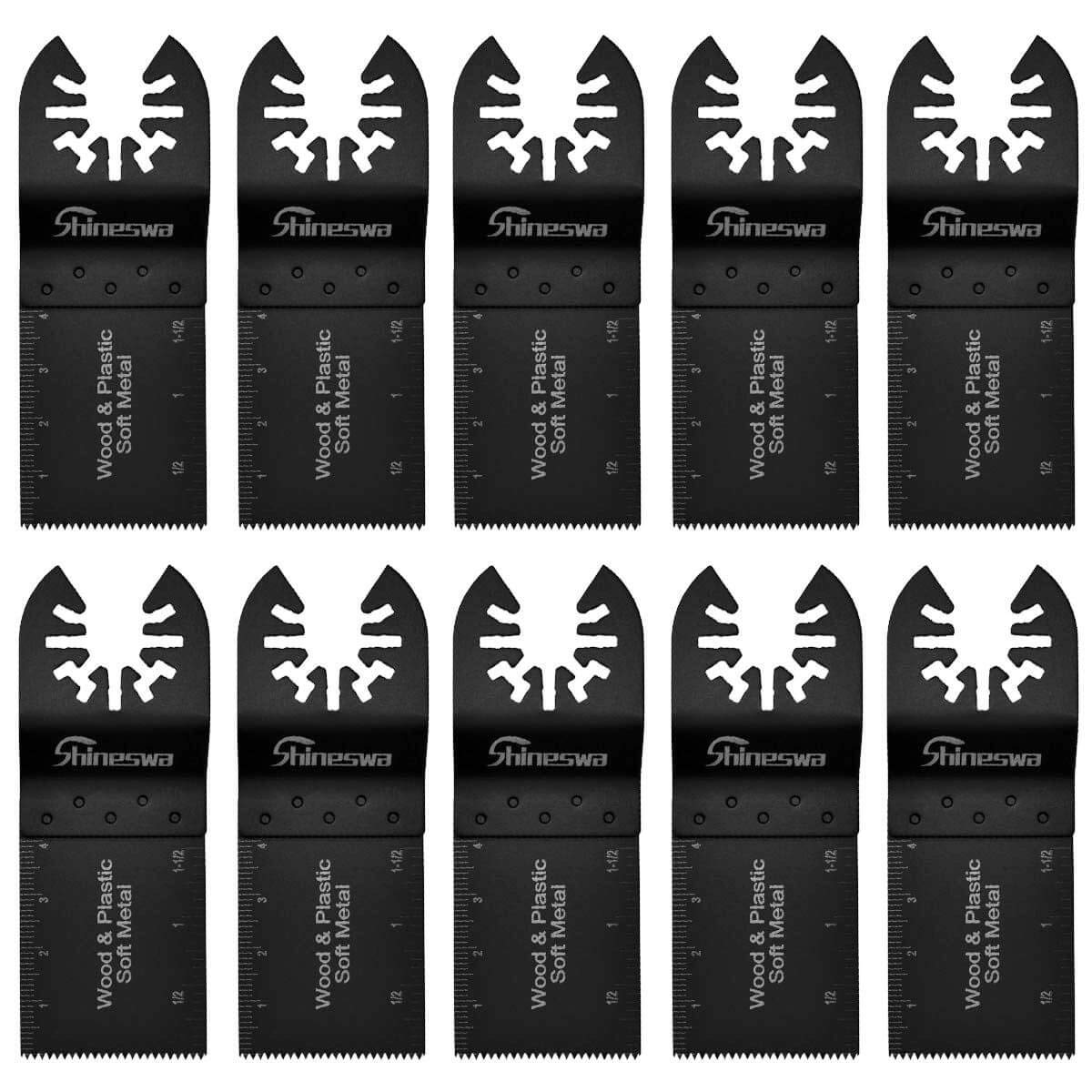 10pcs Oscillating Tool Saw Blades Wood Quick Release Multi Tool Blade Fits for Dremel Dewalt Porter Cable Milwaukee Makita Black and Decker Bosch