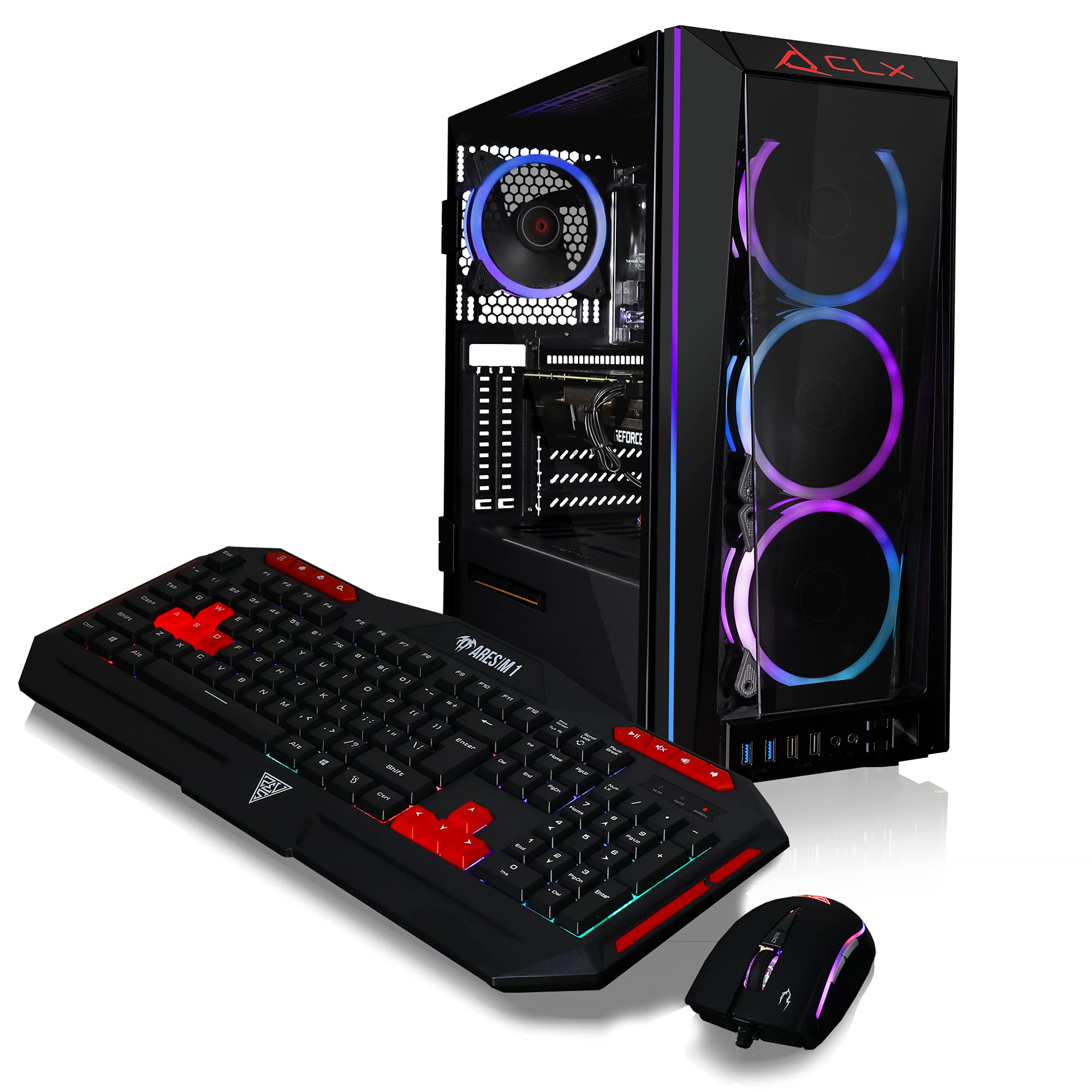 CLX Set Gaming Desktop - Liquid Cooled Intel Core i9 10850K 3.6GHz 10-Core Processor, 32GB DDR4 Memory, GeForce RTX 3070 Ti 8GB GDDR6X Graphics, 500GB SSD, 4TB HDD, WiFi, Windows 11 Home 64-bit, Black