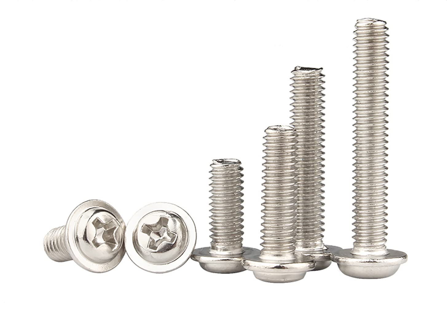 Metric M4 Knobs Screws for Chinese Konbs Pulls Handles, Washer Head Bolts Phillips Drive PWM Machine Screws for Metric M4 Holes Cabinet Door Knob Pull Handle (M4 x 35mm, 50 Pcs)