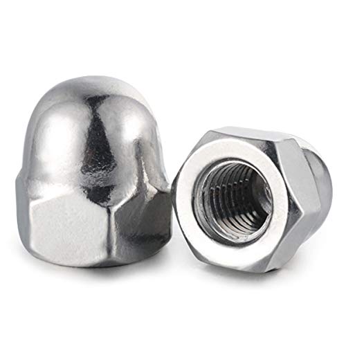 100Pcs M3-0.5 Acorn Hex Cap Nuts, 304 Stainless Steel 18-8,Metric Thread Dome Head Nuts,Plain Finish