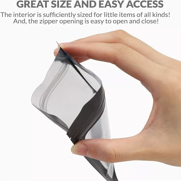 100pcs Mylar Bags For Clear Food Grade Storage and Packaging with Oxygen Absorbers 500cc - Ziplock Resealable Bolsas Mylar con absorbentes10"x14" (30pcs) 7"x10" (30pcs) 5"x7" (40pcs)