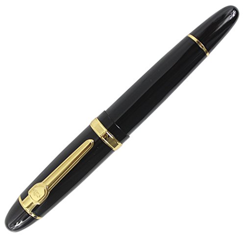 Abcsea 1PCS Heavy Big Rollerball Pen 159 and 10PCS Black Ink Rollerball Pen Refill, Spiral Ballpoint Pen Refills with Cover, Medium Point - Black Pen and Black Spiral Refills (0.5MM)