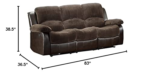 Lexicon Baluze Double Reclining Sofa, Two-Tone Brown