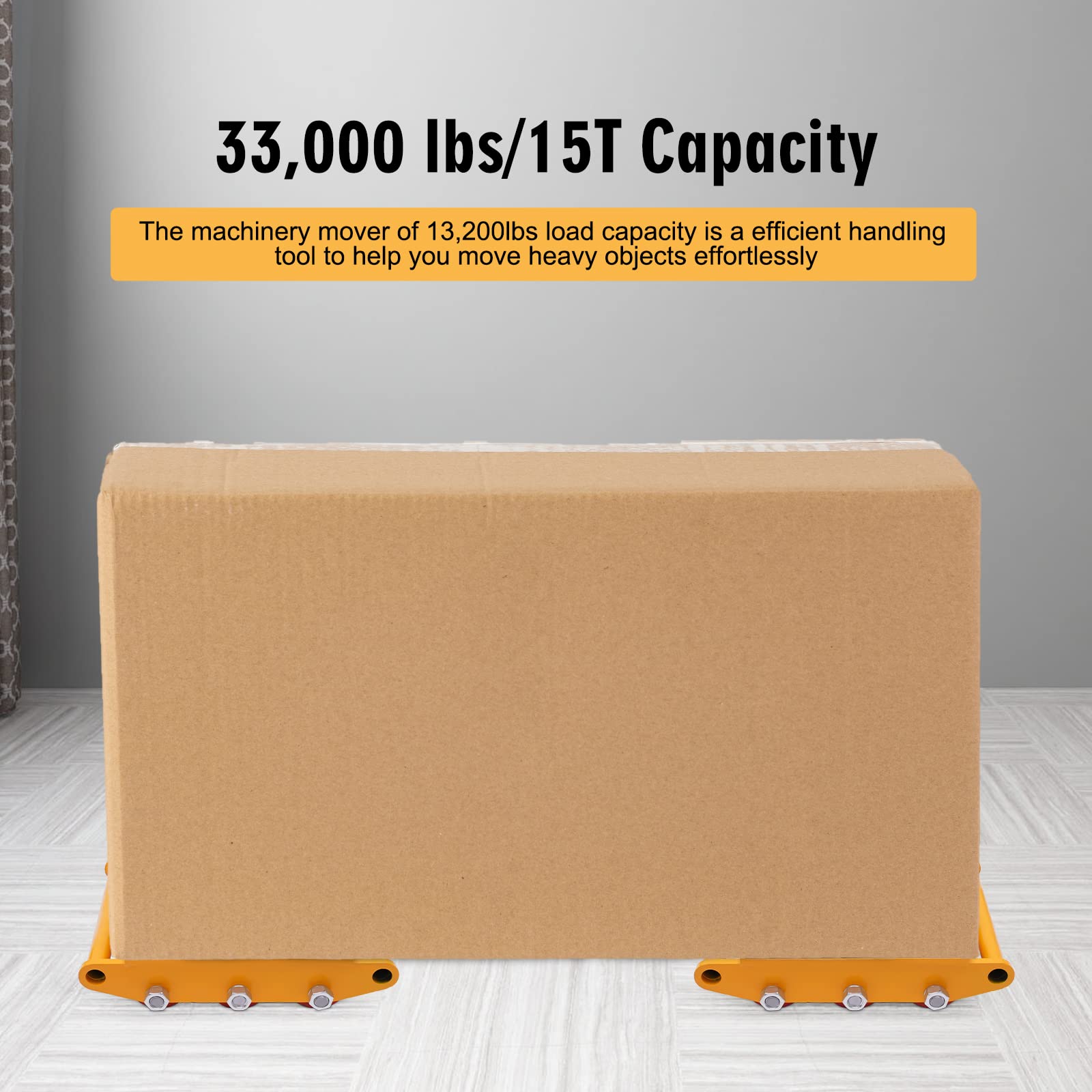 4 Pcs Heavy Duty Machine Dolly Skate Machinery Roller Mover 15t 33000lbs Capacity Cargo Trolley 9 rollen Skates Industrial Machinery Mover Rotating Roller All-steel Construction
