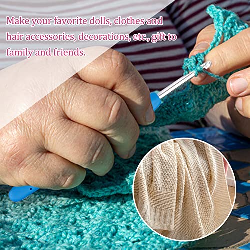 4 mm Crochet Hook, Ergonomic Handle for Arthritic Hands, Extra Long⯠Knitting Needles for Beginners and Crocheting Yarn (4 mm)