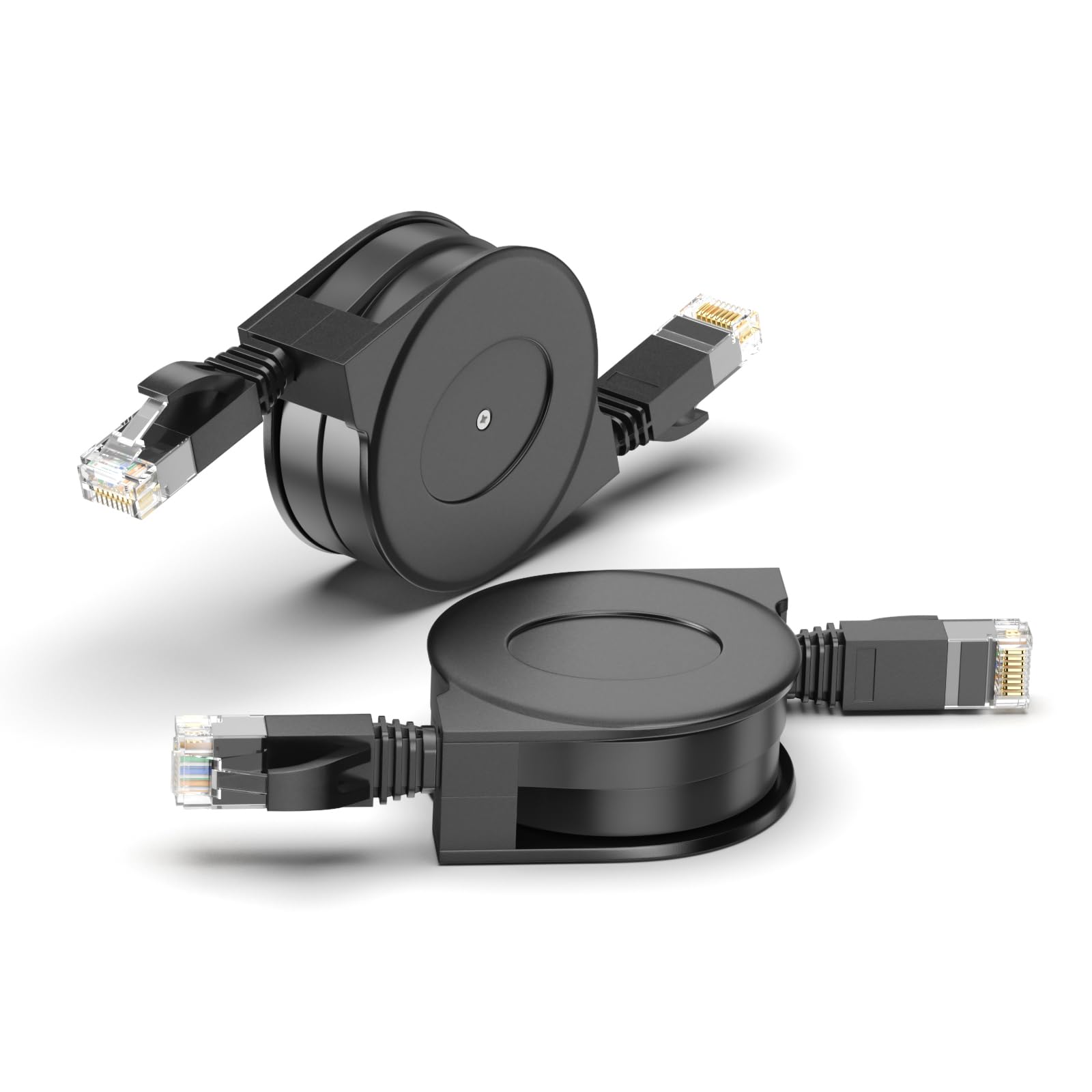 CNCOB Retractable Ethernet Cable Cat6 5.9 ft Ethernet Cable 2 Pack Flat LAN Cable High Speed Outdoor Ethernet Patch Cord for Laptop Travel (5.9 feet(1.8M))