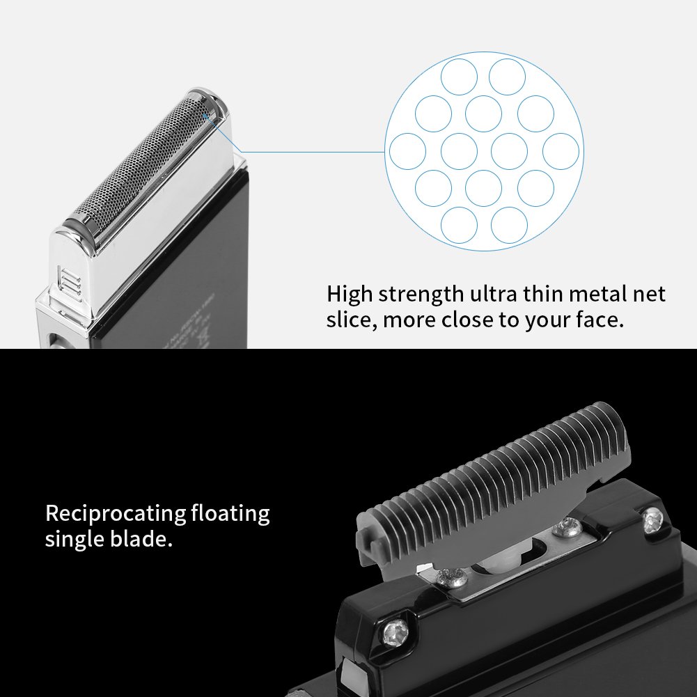 Sonew Men's Beard Trimmer Facial Electric Rechargeable Shaver for Face, Nose, and Ear Hair, with USB Charger