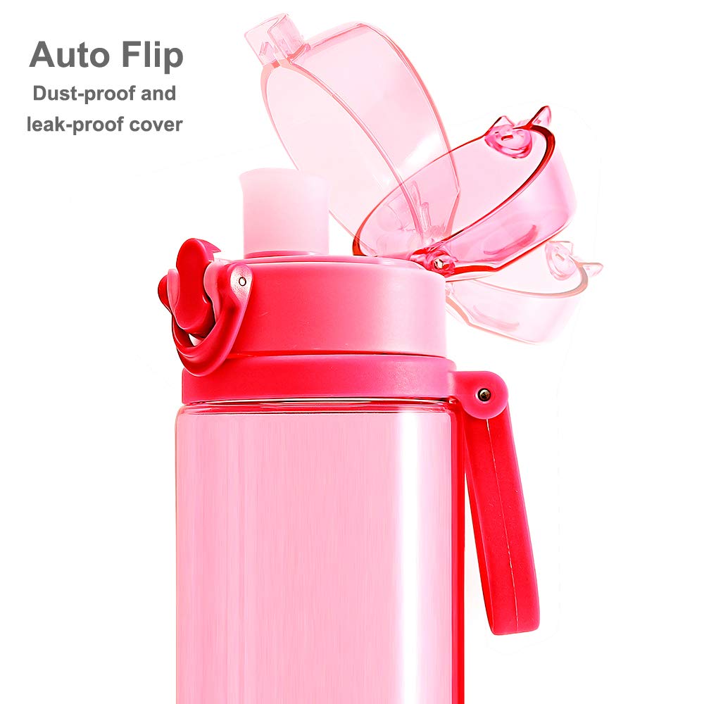 Home Tune Cute Water Bottle for School Kids Girls, Soft Silicone Chug Lid & BPA FREE & Leak Proof & Easy Clean, 24oz / 700ml - Unicorn