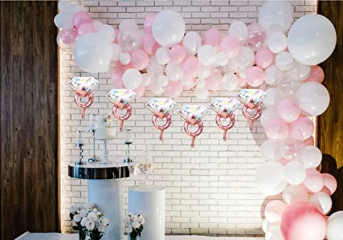 10Pcs Mini Diamond Ring Foil Balloons Inflatable Wedding and Engagement Anniversary Party Decoration
