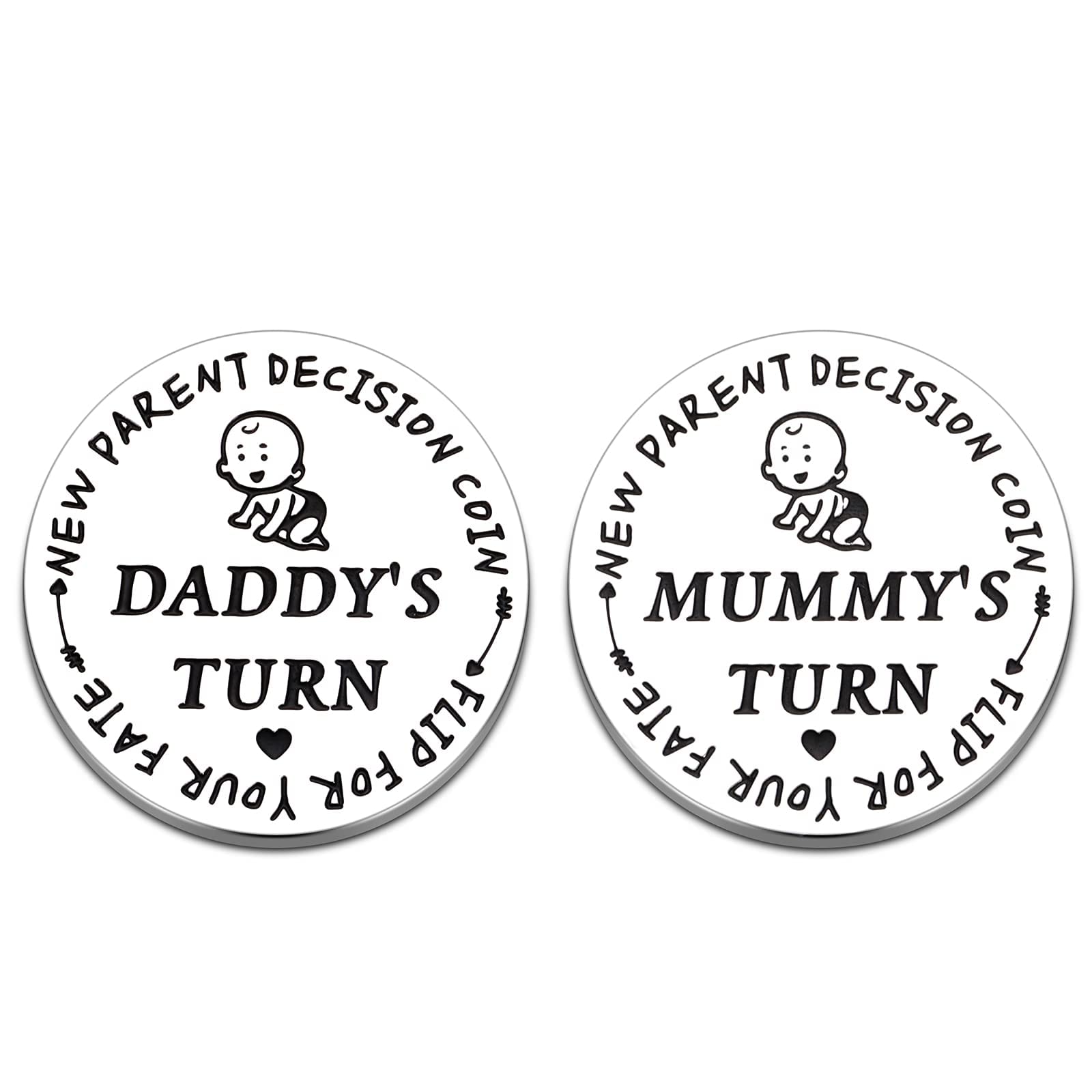 Christmas Stocking Stuffers for Him Her New Parent Gifts for Mom Dad Funny Decision Coin for Pregnancy Women Fate New Baby Boys Girls Shower Gifts Wife Husband Motherâs Day Fatherâs Day Double-Sided