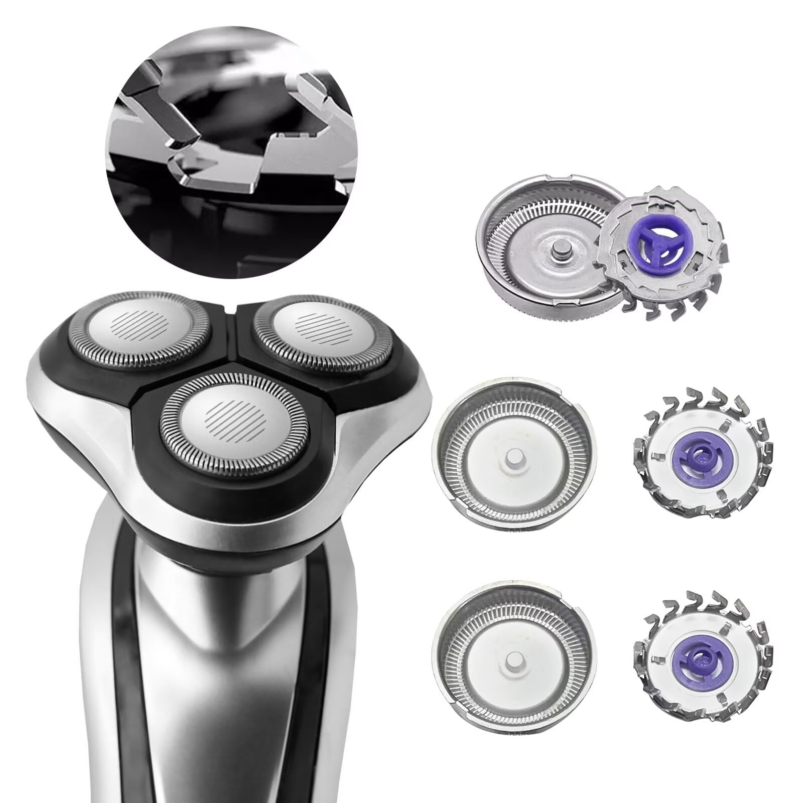 3 Pcs Replacement Shaver Head Shaver Blade for Philips Norelco Hq56 Hq55 Plus Hq4 Hq3 6948XL