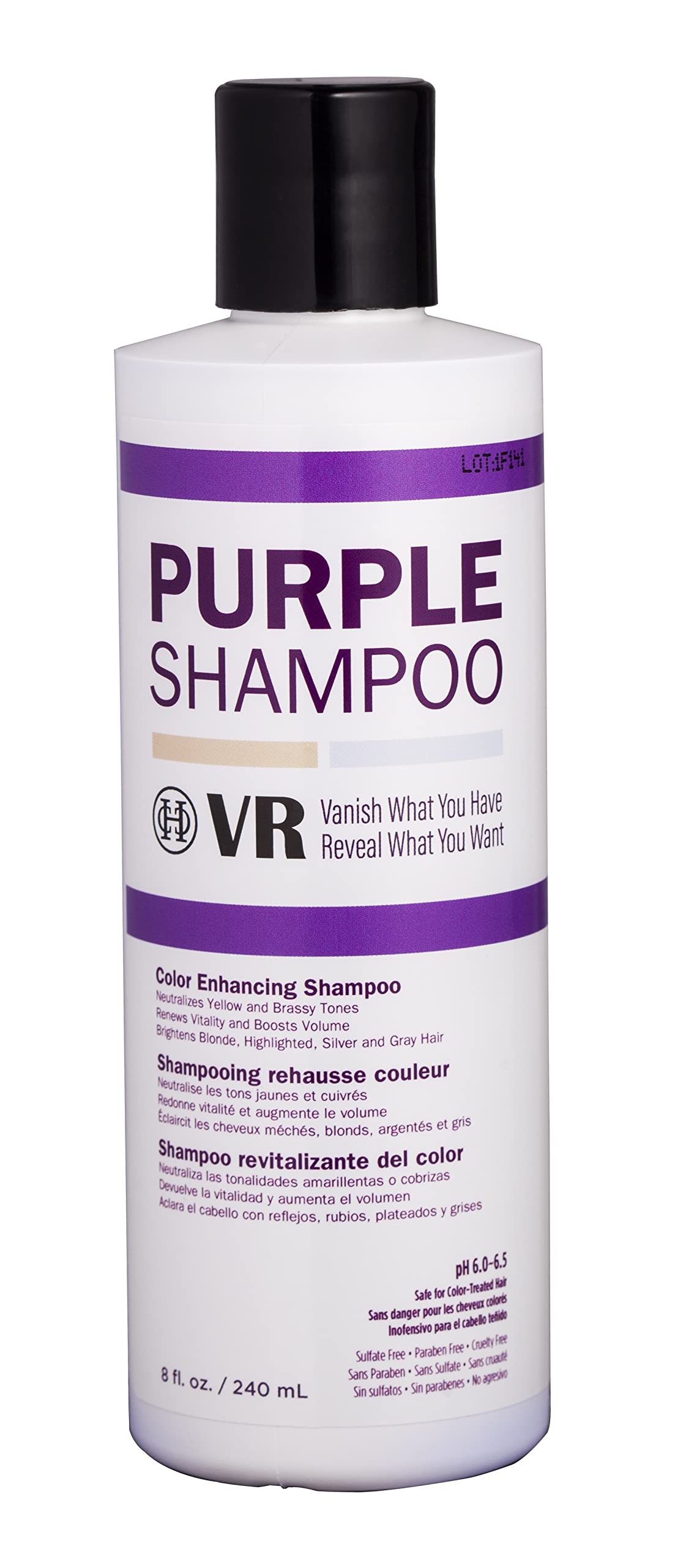 COCO-HONEY Purple Shampoo for Blonde Lightening Color Treated Hair Silver and Gray Highlighted Hair/Paraben Free/Cruelty Free/Sulfate Free/Safe for Color-Treated Hair 8 oz