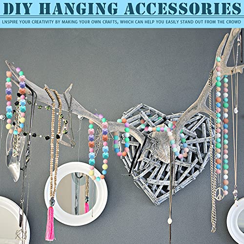 101 PCS Silicone Beads, Silicone Loose Beads for Keychain Making Round Rubber Beads Polygonal Silicone Beads Colorful Silicone Loose Pearl Beads with Rope for DIY Necklace Bracelet Jewelry Crafts
