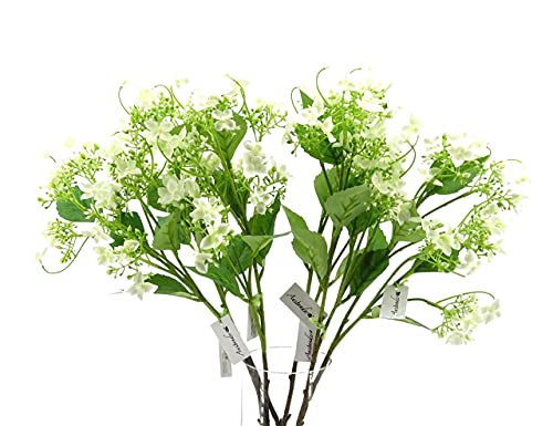 AUSBENDER Tall Fall Branches Wedding Picks Faux Stems White Artificial Flowers 24.4"(WildHydrangeaSpray) Floral Arrangement Rustic Decoration Crafts Home Decor Holiday Wedding Parties Primitive 6pcs