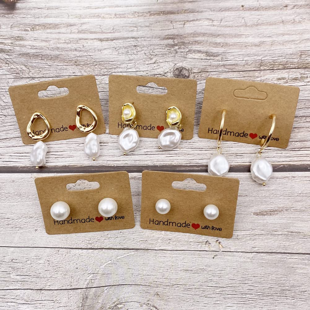 150PCS Earring Cards,5x3.5cm Earring Display Cards for Selling,Brown Earring Holder 2022