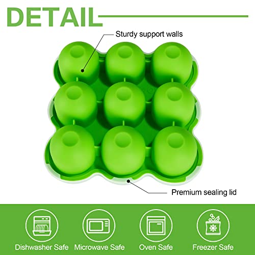 4 Pack Baby Food Storage Containers 9 Cup Silicone Baby Food Freezer Tray with Lid Stackable Reusable Freezer Storage Tray for Ice Breast Milk Homemade Baby Food Vegetable Fruit Puree