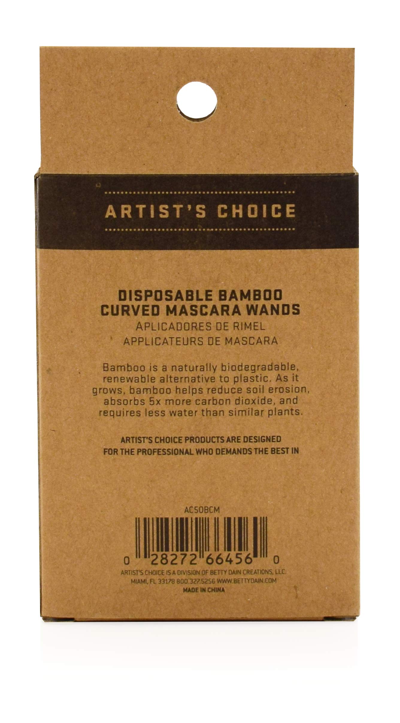 Artist's Choice Eco Friendly Bamboo Curved Mascara Wands - Lifts, Separates, and Enhances Eye Lashes, High Bristle Density, Single-Use Option for Professionals