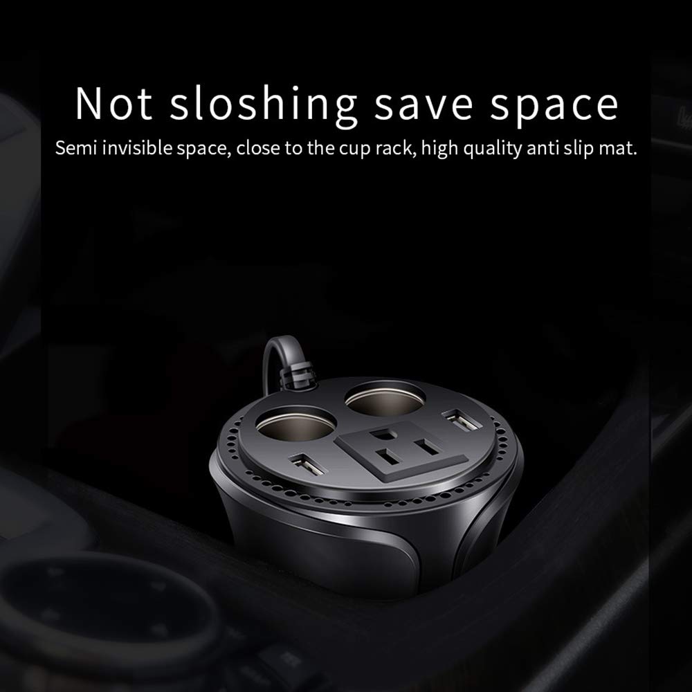 150W Car Power Inverter with 1 AC Outlet + 2x3.1A Dual USB Charging Ports Car Adapter + 2x40W Car Cigarette Lighter Socket DC12V to 110V AC Converter