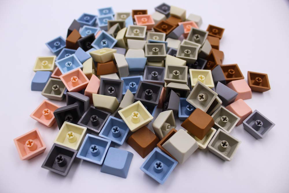 ONECAP 1U Blue Blank XDA keycap 50 Keys PBT Keycaps for Mechanical Gaming Keyboard (Blue)