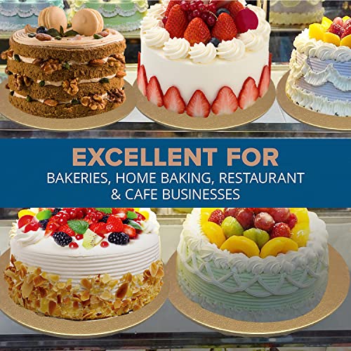 4 Pack Cake Boards Golden Round Cake Circles 6, 8, 10, 12 Inch Cake Base Cardboard, 1 of Each Size Set for Baking Cake, Gold