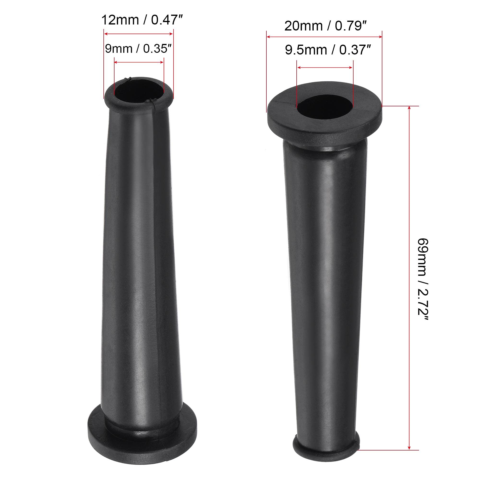 uxcell Cord Boot Protector Cable Sleeve Hose Rubber 69mm Length Black 10 Pcs