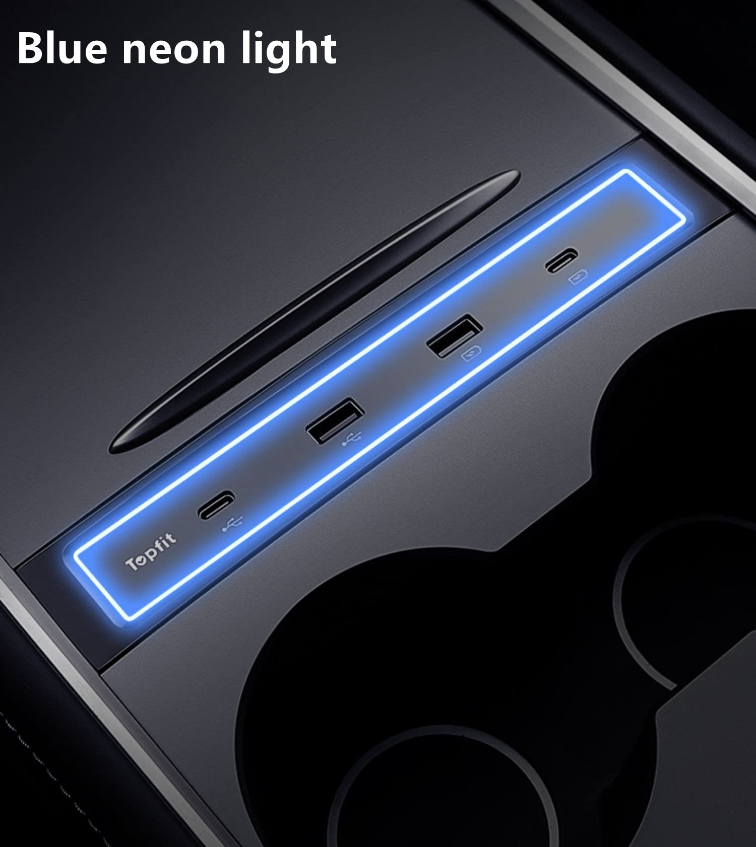 2023-2021 Tesla Model Y Model 3 Docking Station 4 in 1 USB Hub Center Console Adapter Cable Charger Powered Splitter Extension Accessories