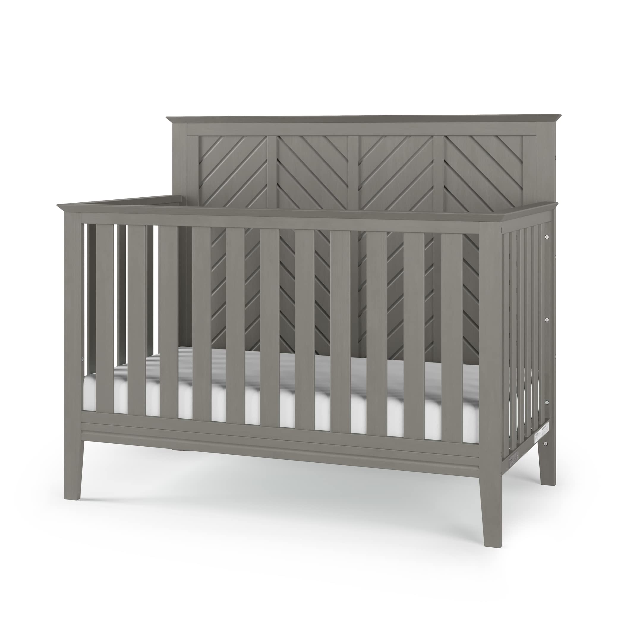 Child Craft Atwood 4-in-1 Convertible Crib, Baby Crib Converts to Day Bed, Toddler Bed and Full Size Bed, 3 Adjustable Mattress Positions, Non-Toxic, Baby Safe Finish (Lunar Gray)