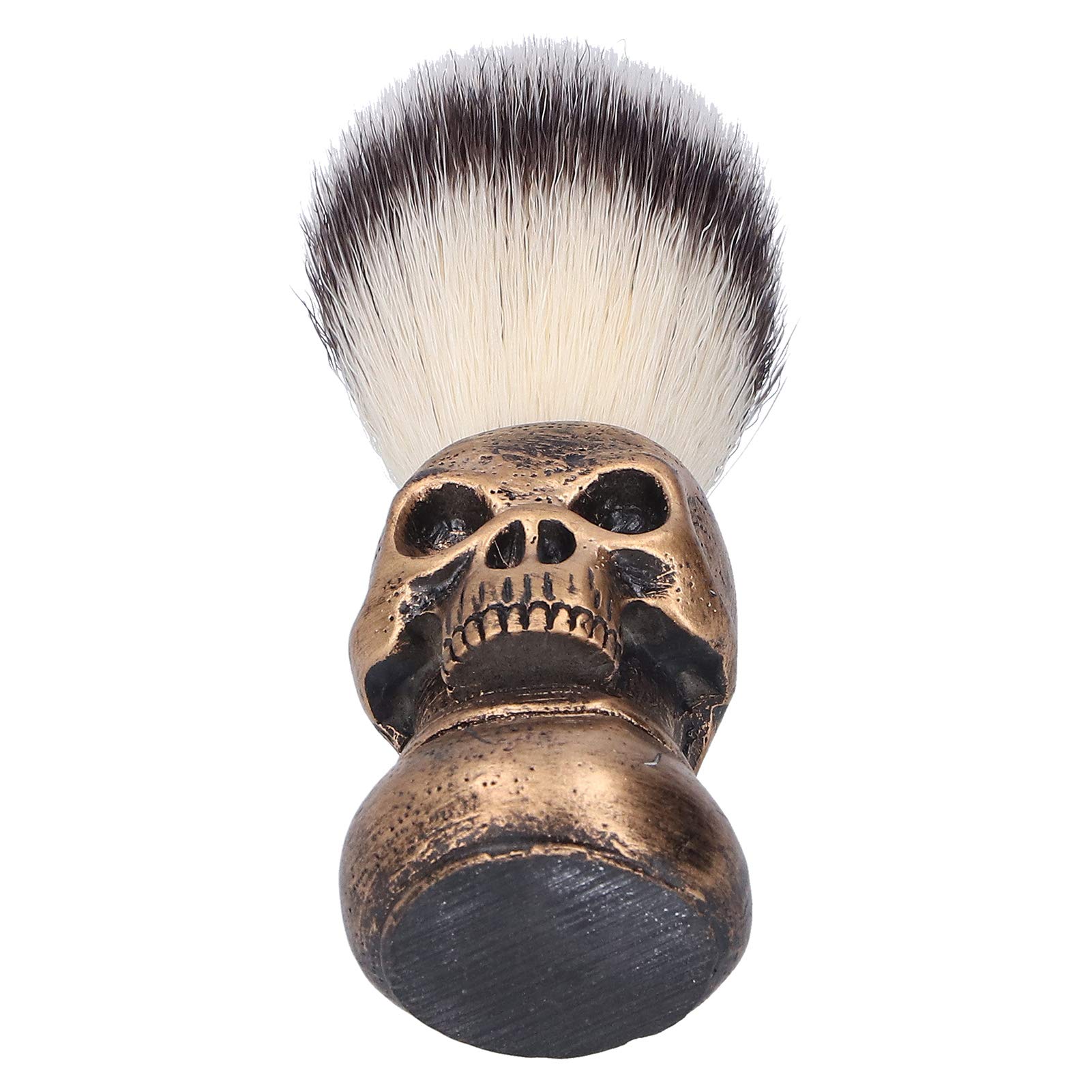 Barber Cleaning Hairbrush, Neck Duster Brush Shaving Beard Brush with Creative Skull Handle for Professional Salon and Home