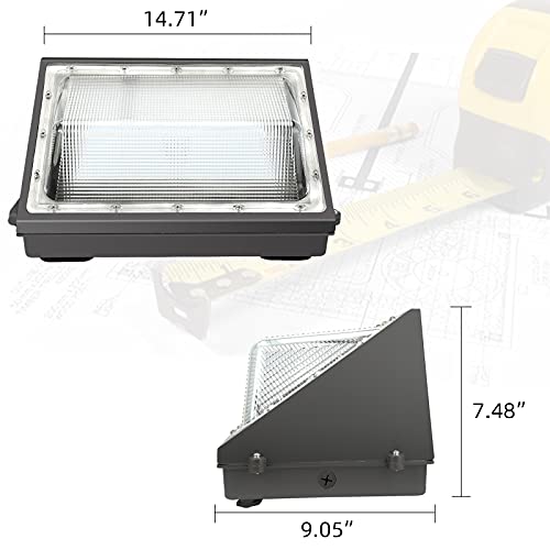 150W LED Wall Pack Outdoor Security Light,18000lm,with Dusk to Dawn Photocell,5700K White Color (150.00)
