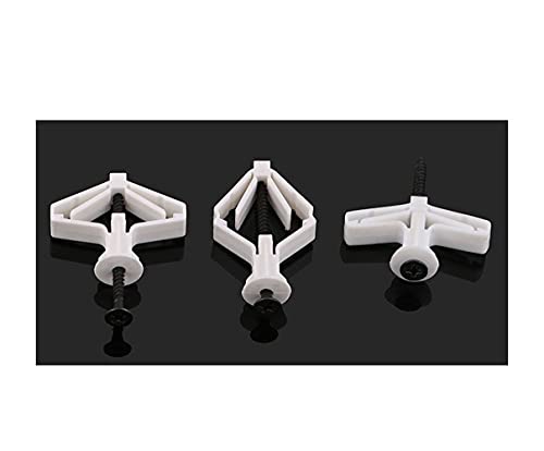 OPYTR Screw Anchors Excellent Nylon Plastic Aircraft Expansion Pipe Hollow Wall Curtain Gypsum Board/Expansion Screw Anchor Bolt Plug 10PCS Anchors (Color : Black zinc, Size : 60mm)