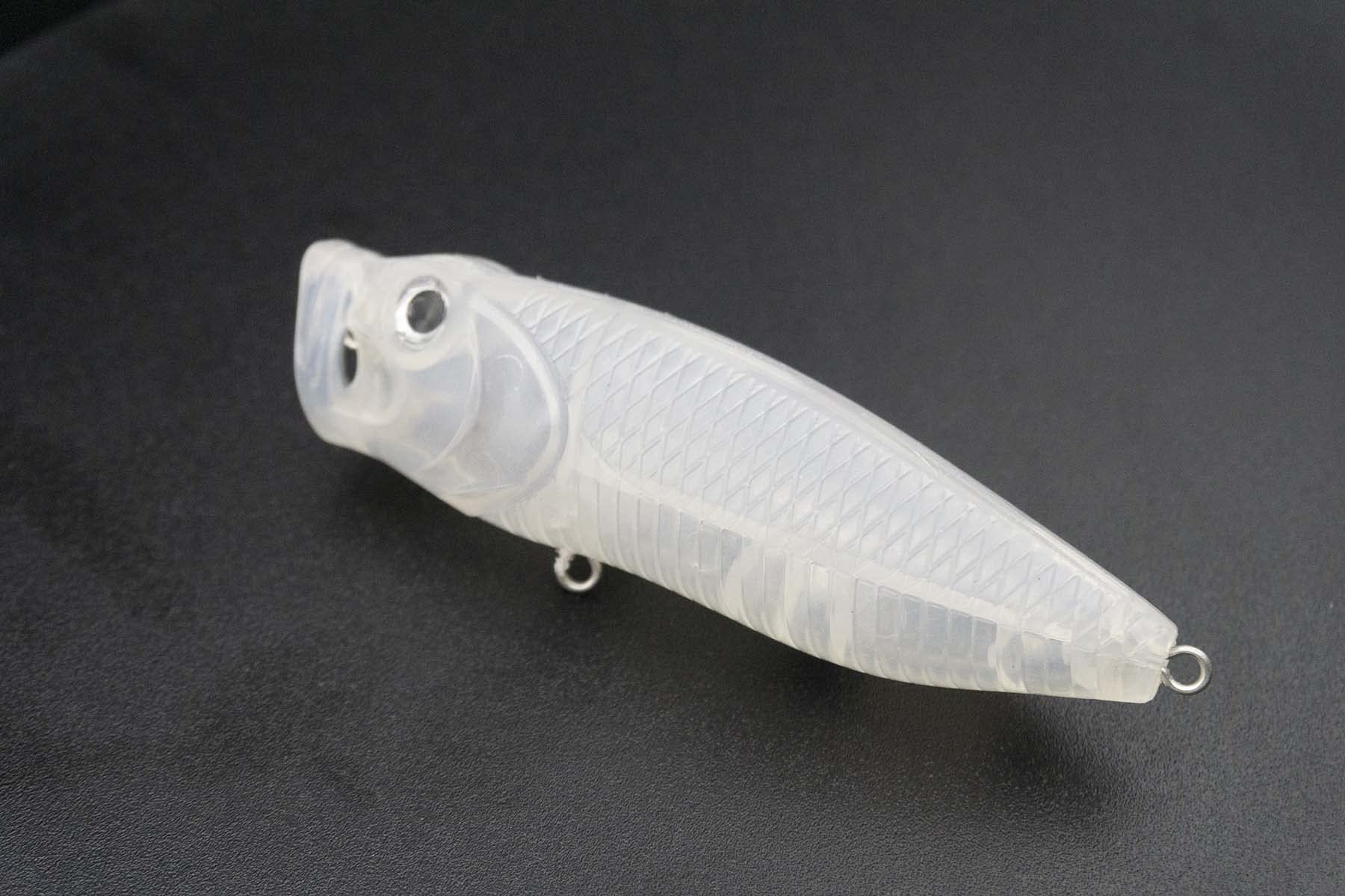 10PCS Unpainted Fishing Popperbait Blanks 8.3cm 11.6g with 6mm Free 3D Simulation Fishing Eye Popper Baits Artificial Blank Clear Hard Baits Trout Salmon Minnow Lure Crankbait Topwater Freshwater